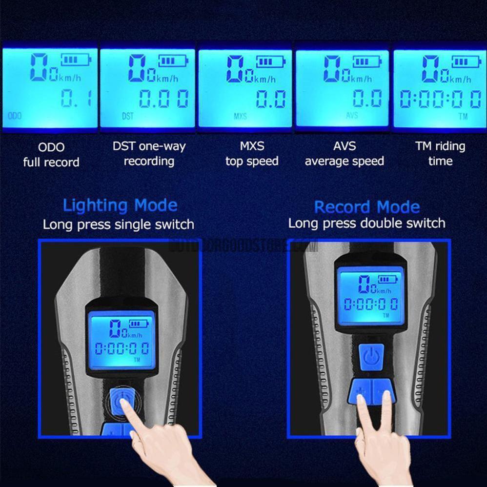 All-in-One Cycling LED Light, Horn, Speedometer Unit – Outdoor Good Store
